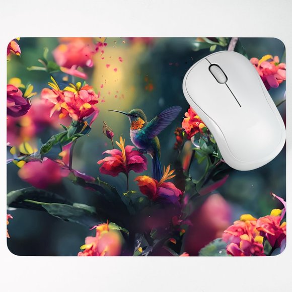Office | Artistic Colorful Bird Mouse Pad 24 X 2 X 02 Cm Nonslip Rubber ...